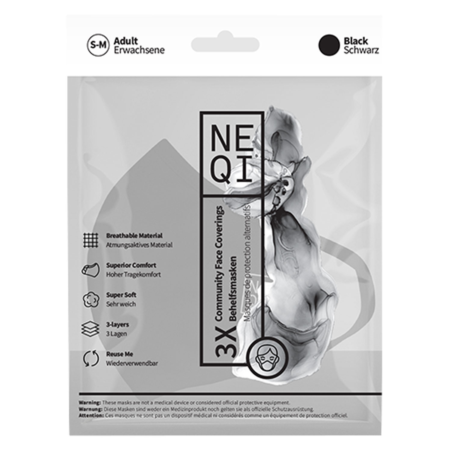 NEQI Community Face Coverings Black | PerfectHair.ch