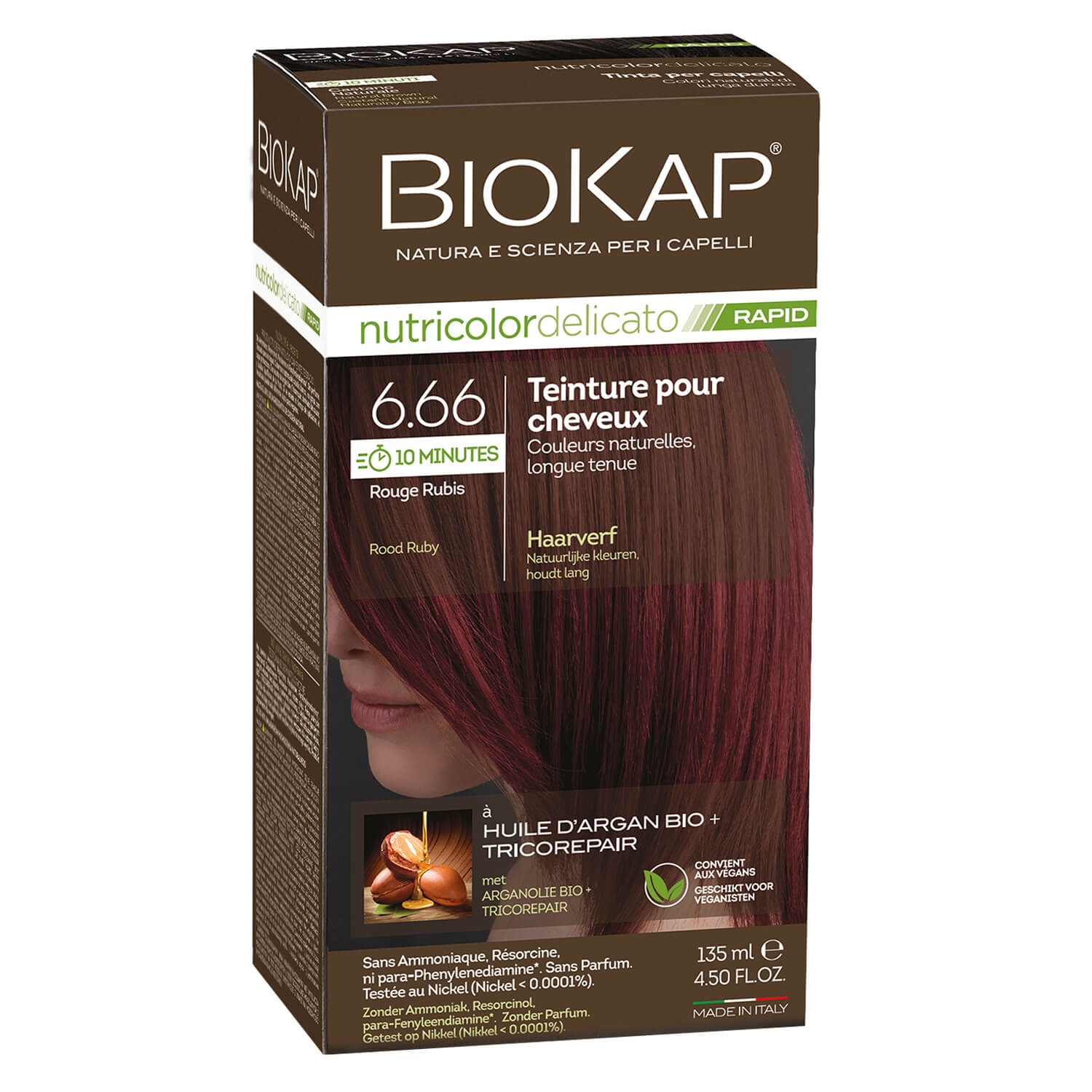 BIOKAP Nutricolor - Permanent Farbe Rubinrot 6.66